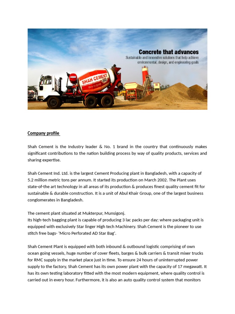 Shah Cement Report Final | PDF | Concrete | Human Resource Management