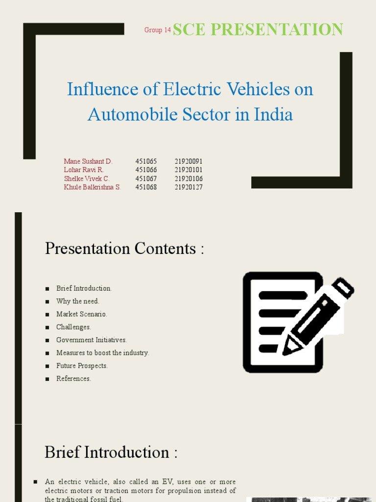 Ae Sce Presentation Group 14 | PDF | Electric Vehicle | Hybrid Vehicle