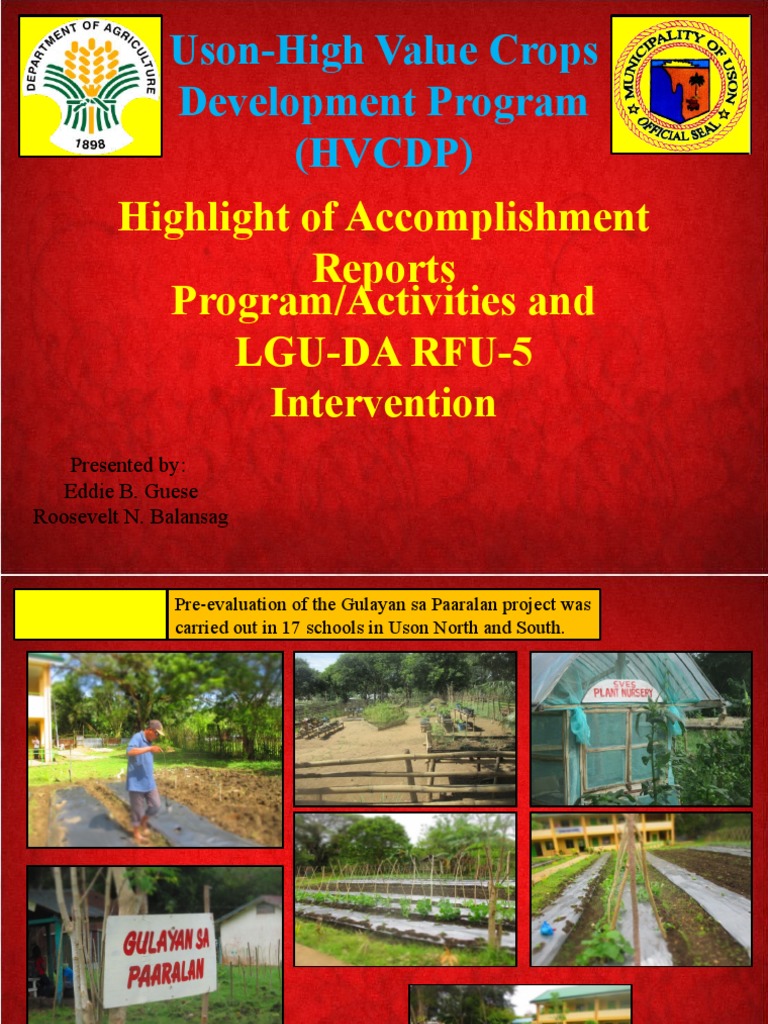 HVCDP 2020 Accomplishment Report | PDF | Plants | Botany