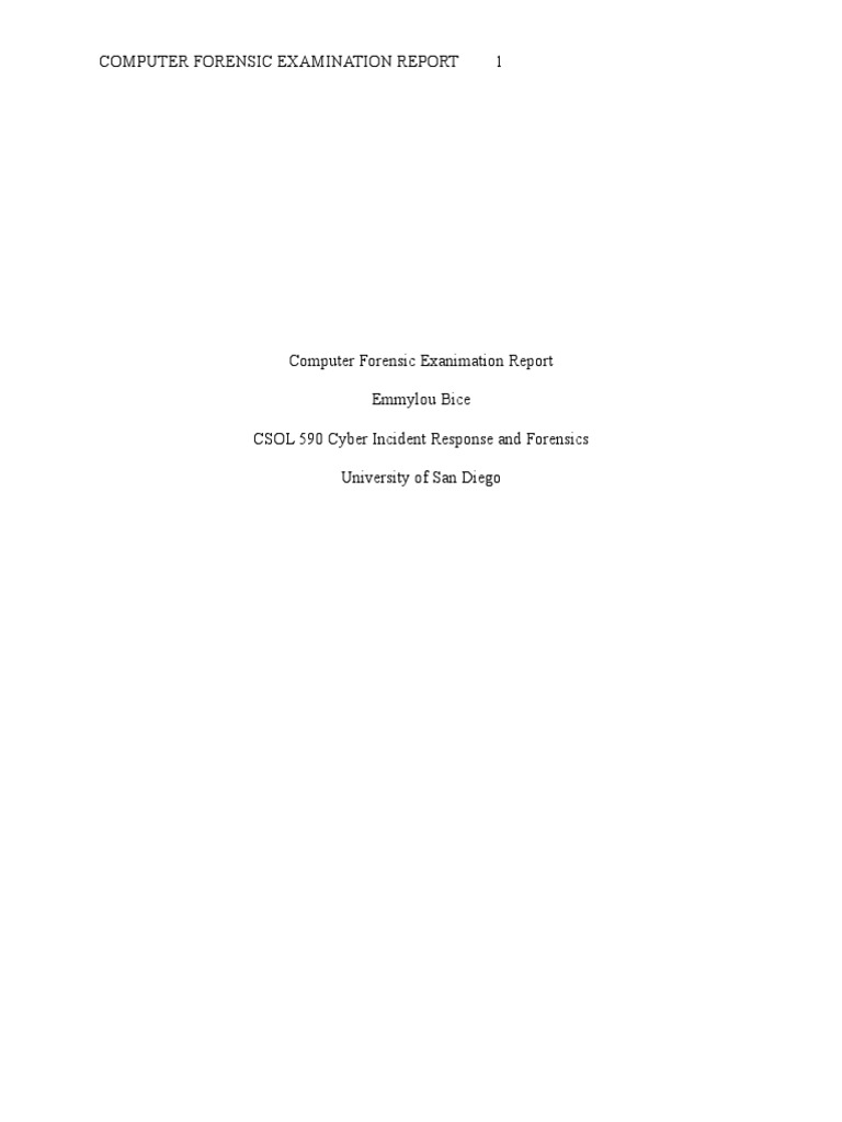 Computer Forensic Examination Report 1 | PDF | Computer Forensics ...