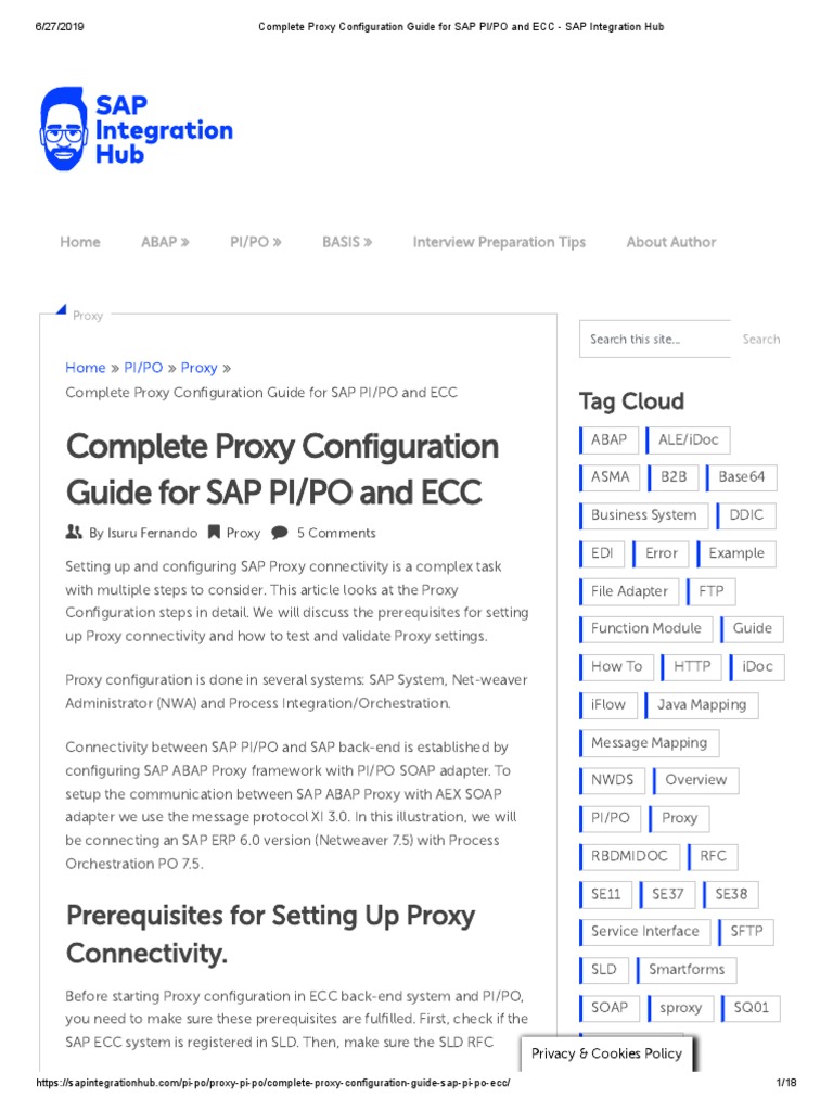 Complete Proxy Configuration Guide For SAP PI - PO and ECC - SAP Integration Hub | PDF | Proxy ...