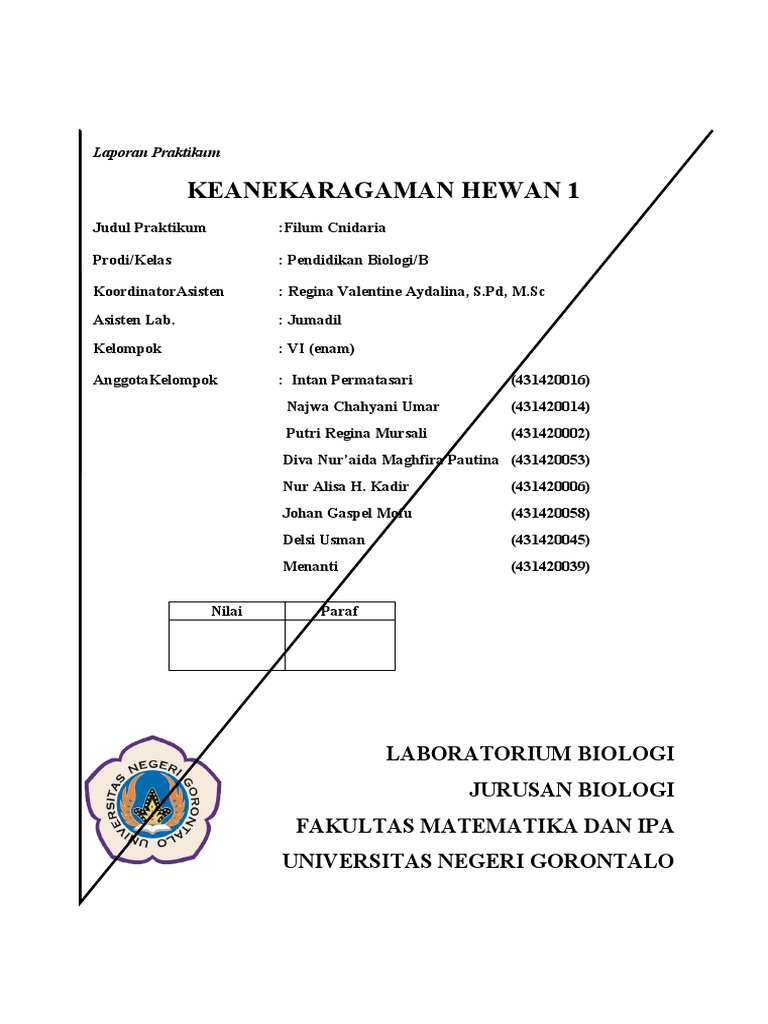 Laporan KH1 Cnidaria | PDF | Kesehatan Holistik