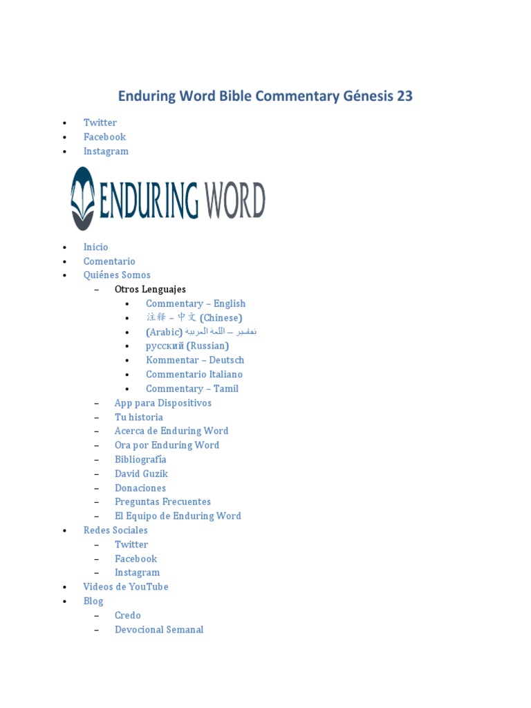 Genesis Capitulo 23 David Guzik | PDF | Abrahán | Sarah