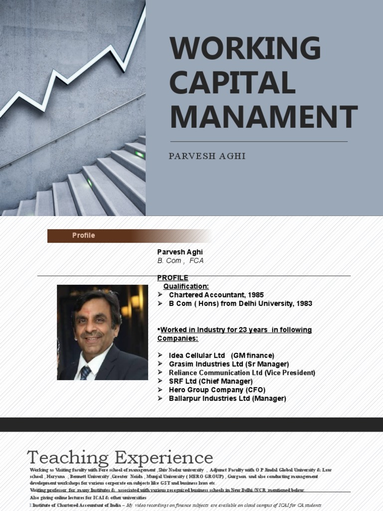 Working Capital Management | PDF | Six Sigma | Inventory