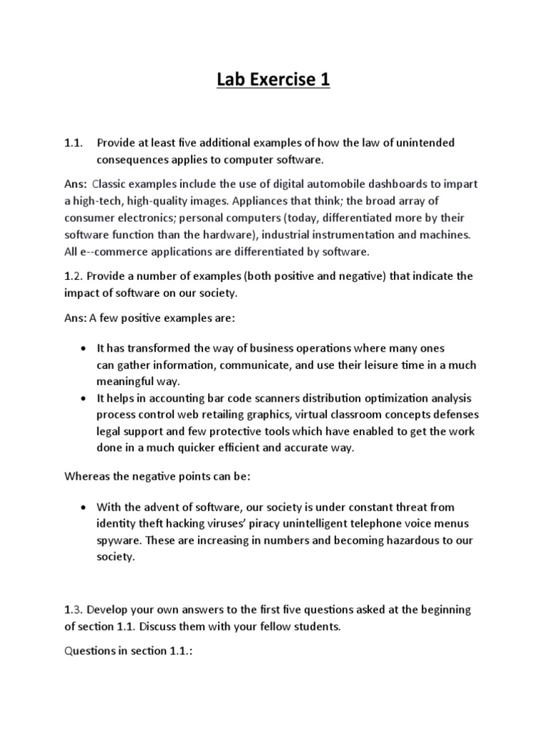 Lab Exercise 1 | PDF | Software | Application Software