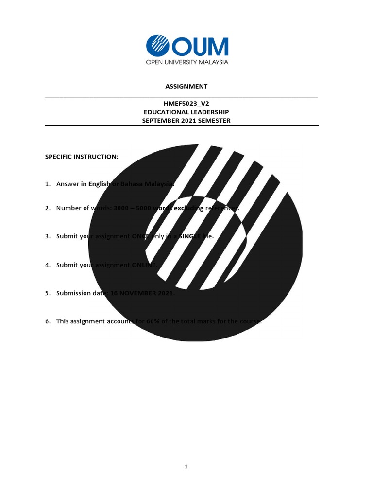 Assignment HMEF5023 - V2 Educational Leadership September 2021 Semester | PDF | Leadership ...