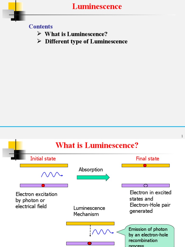 What Is Luminescence? Different Type of Luminescence | PDF | Emission ...