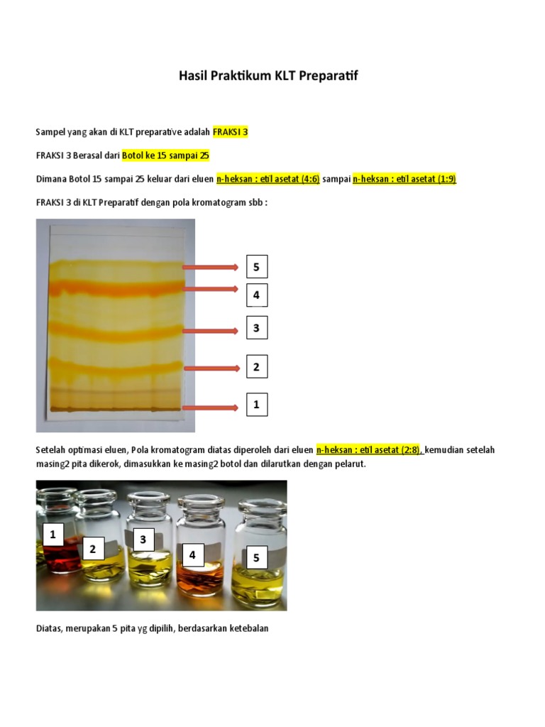 Hasil Praktikum KLT Preparatif | PDF