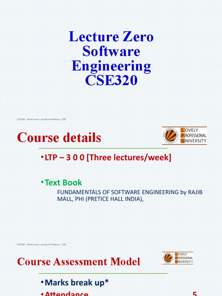 Lecture - 0 CSE - 320 (Software Engineering) | PDF | Software | Project Management