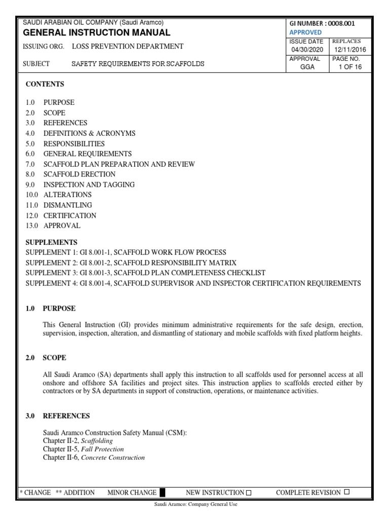 0008 - 001 Safety Requirements For Scaffolds | PDF | Scaffolding ...