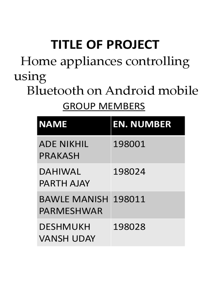 Home Appliances Controlling Using Bluetooth On Android Mobile | PDF