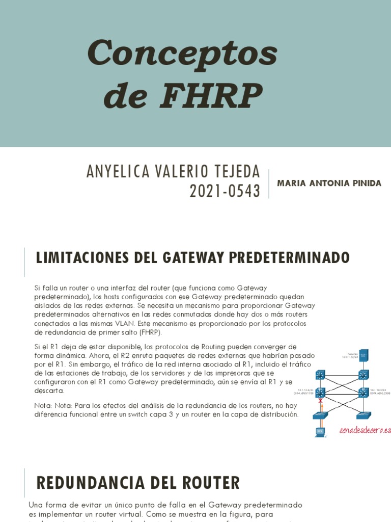 Conceptos de FHRP C9 | PDF | Enrutador (Computación) | Protocolos de internet