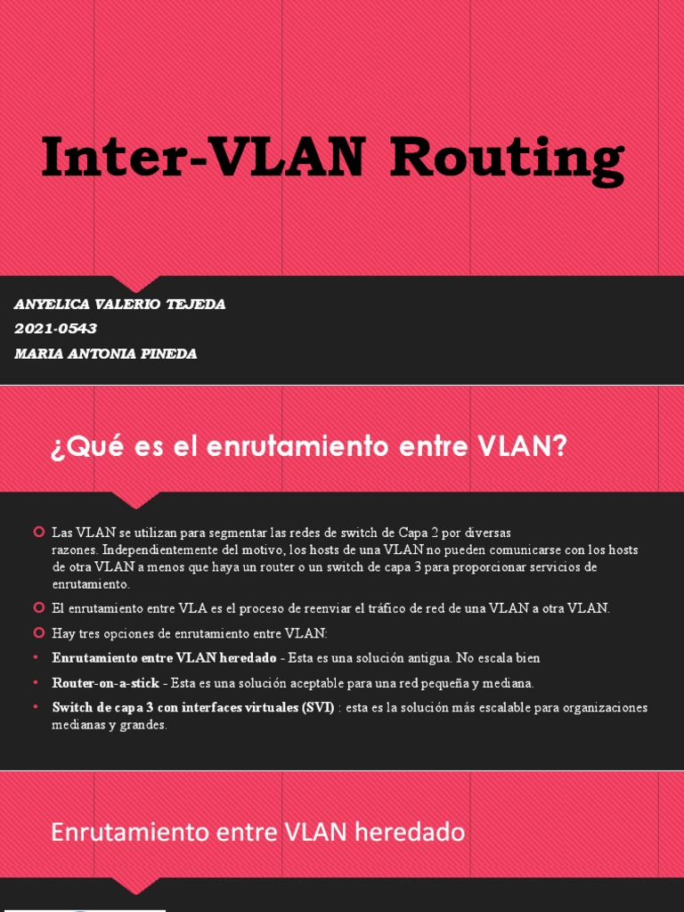 Enrutamiento entre VLAN: Guía Básica | PDF | Conmutador de red | Enrutador (Computación)
