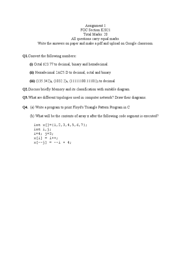 FOC Assignment 1 | PDF | Teaching Methods & Materials