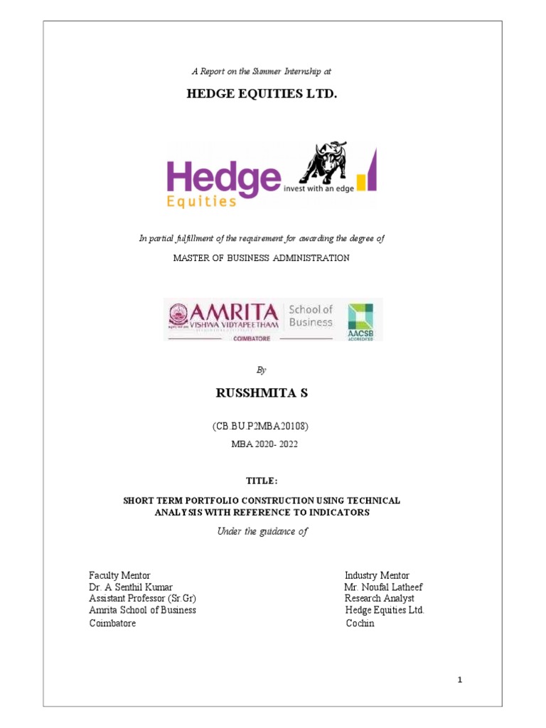 Internship Proof - Template | PDF | Technical Analysis | Master Of ...