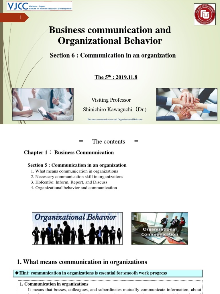 Business Communication and Organizational Behavior: Section 6 ...