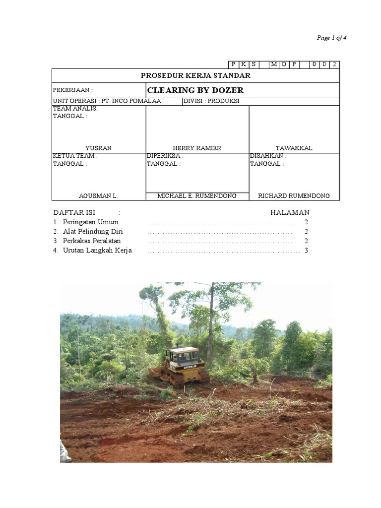 Sop Clearing by Dozer | PDF
