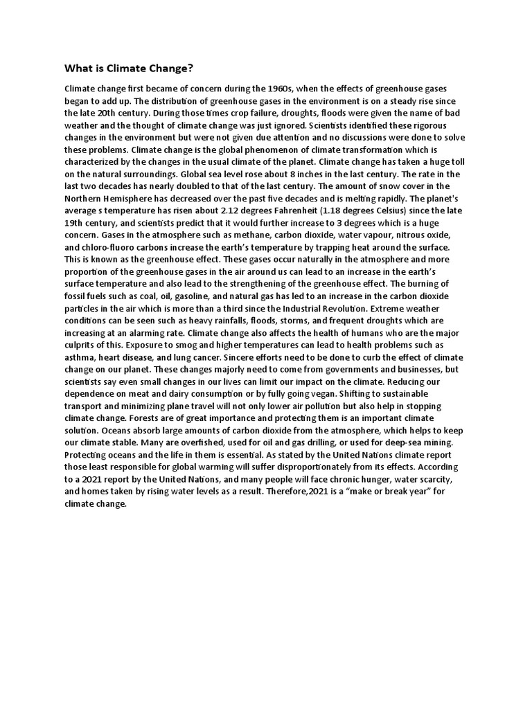 What Is Climate Change? | PDF | Climate Change | Greenhouse Effect