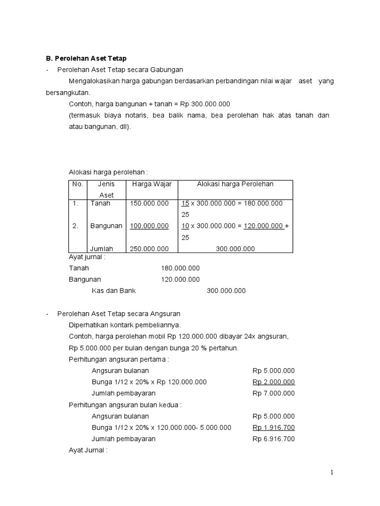 Perolehan Aset Tetap: Metode dan Jurnal | PDF