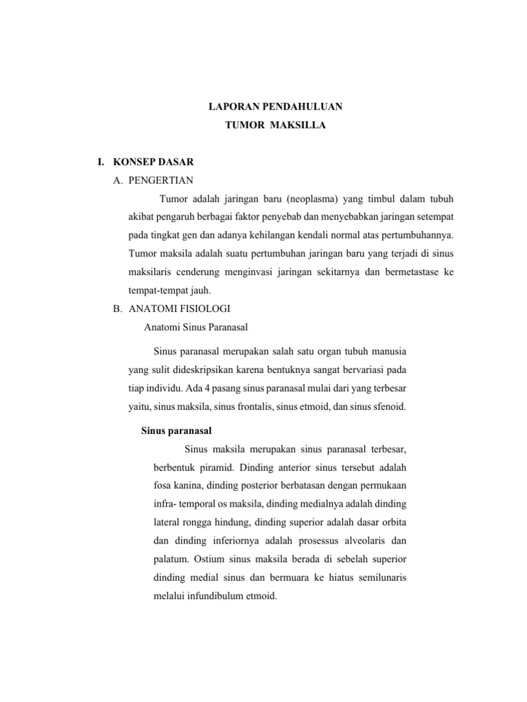Tumor Maksila: Pengertian dan Penanganan | PDF | Kesehatan Holistik