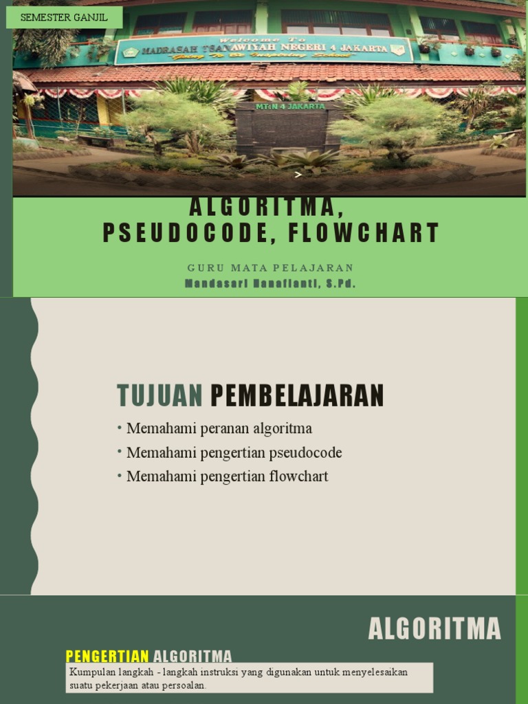 Bab 2 - Algoritma, Pseudocode, Flowchart | PDF