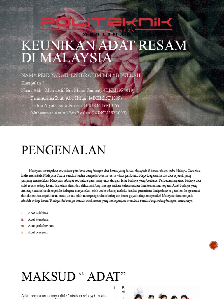 Keunikan Adat Resam Di Malaysia | PDF