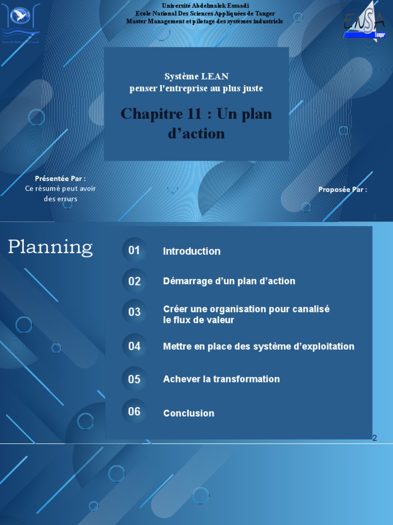 Exposé Plan D'action | PDF | Lean (production) | Business