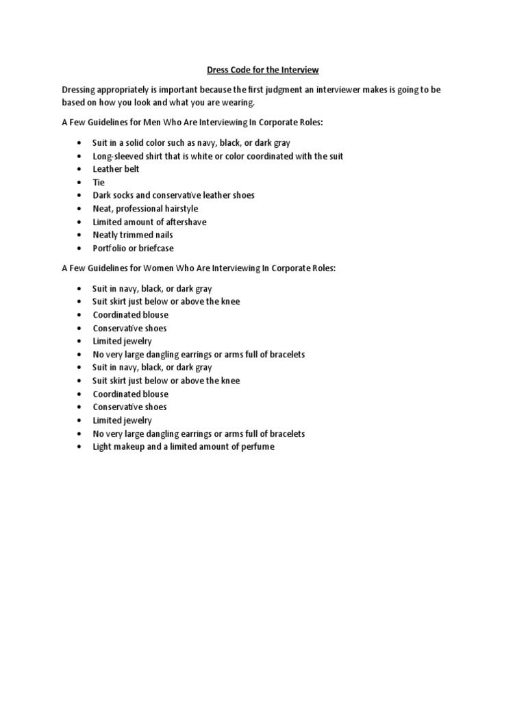 The Importance of Professional Attire: Dress Code Guidelines for ...