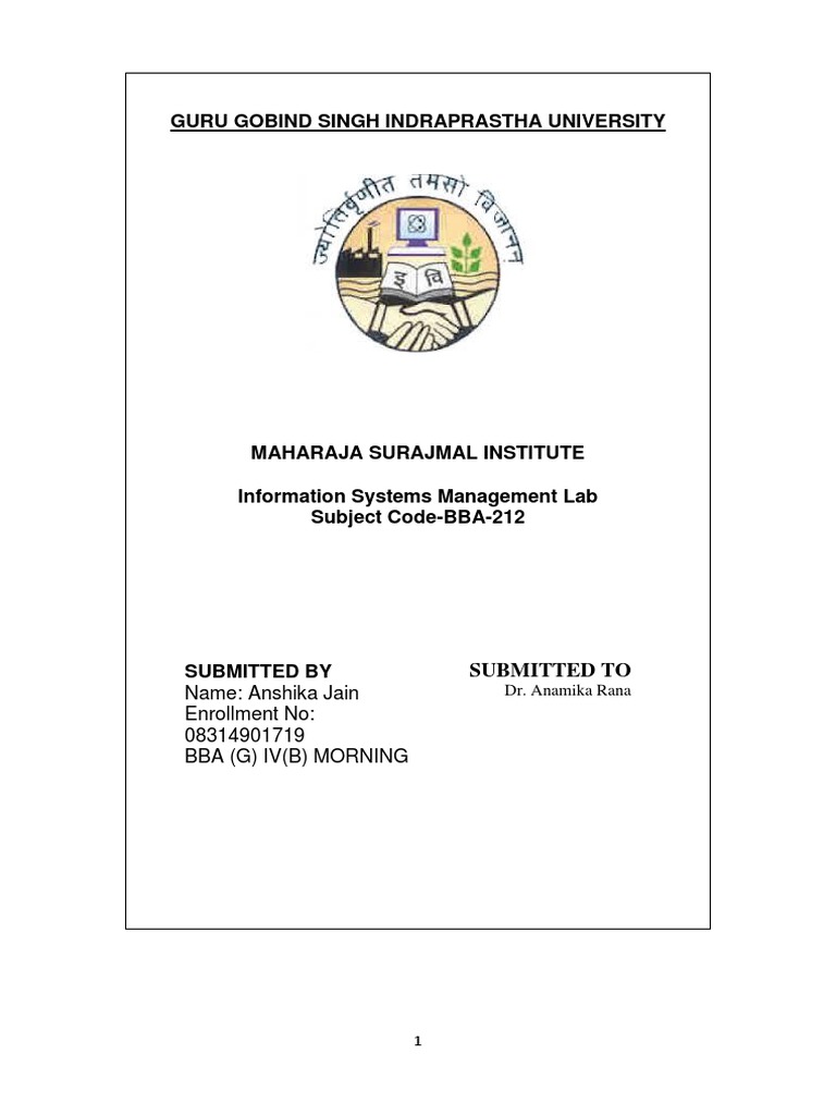 083 Anshika Jain Ism Practical File | PDF | Databases | Sql