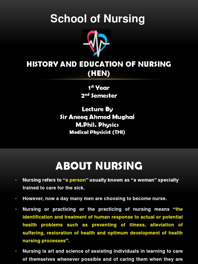Lecture No. 1. Nursing History Lectures | PDF | Nursing | Science