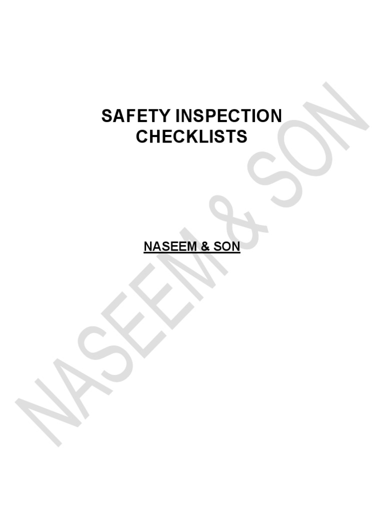 All Safety Inspection Checklists | PDF | Stairs | Electrical Connector