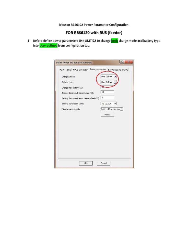 Ericsson RBS6102 Power Parameter Configuration | PDF | Electricity | Electrical Engineering