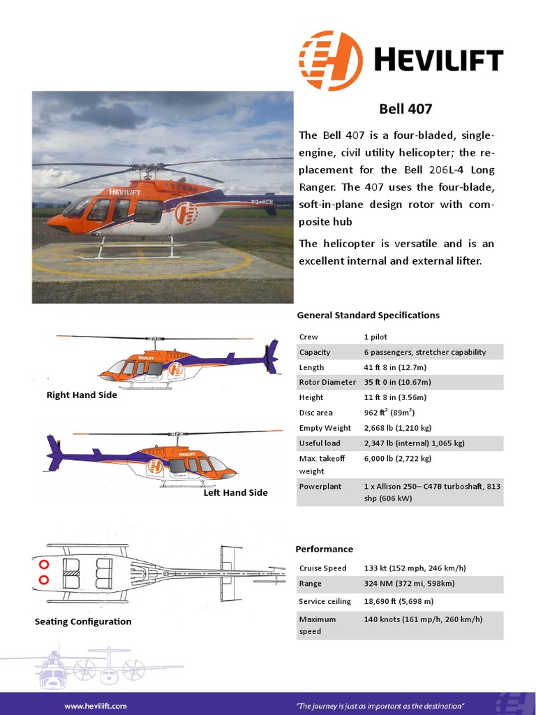 Bell 407: General Standard Specifica Ons | PDF