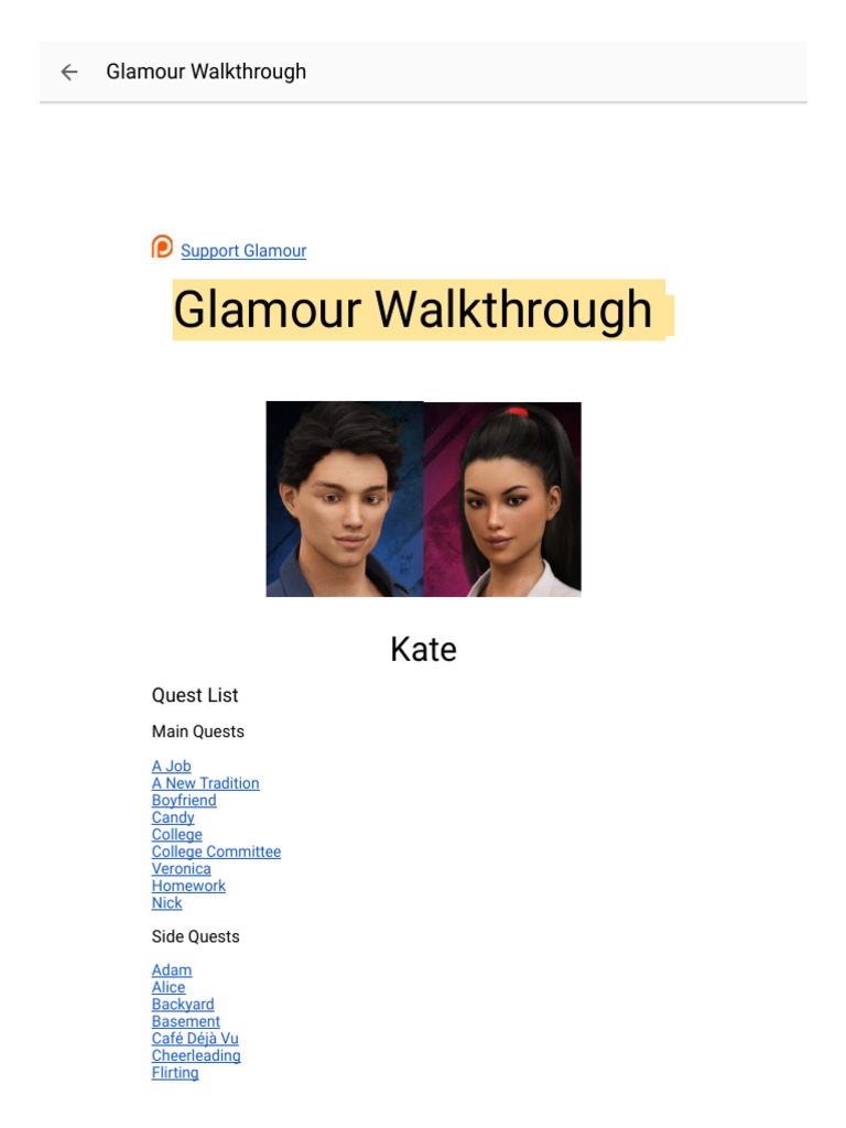 Glamour Walkthrough | PDF
