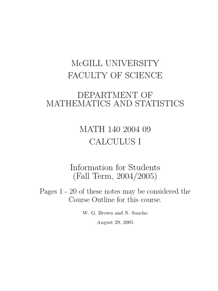 Math140 2004-05 | PDF | Mathematics | Derivative