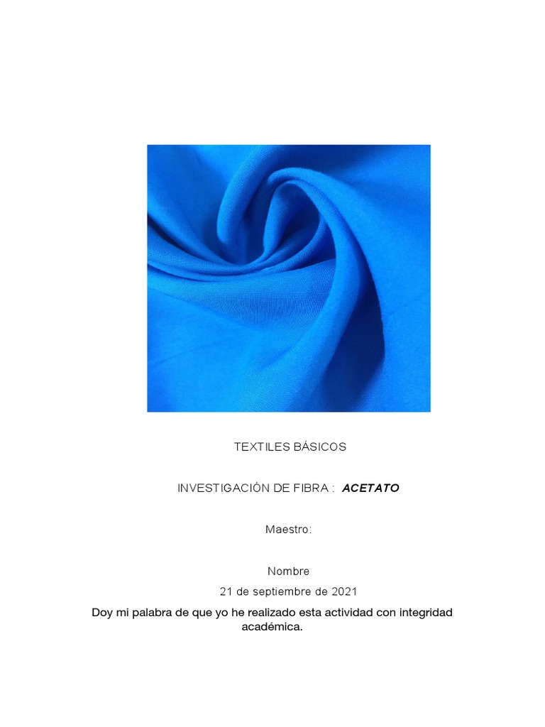 Fibra Textil: Acetato y sus Usos | PDF | Ácido acético | Química