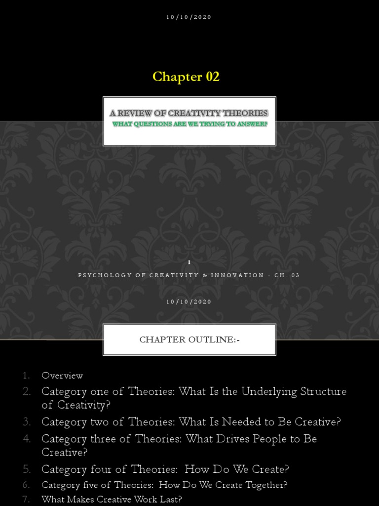 Topic 3 A Review of Creativity Theories | PDF | Creativity | Motivational