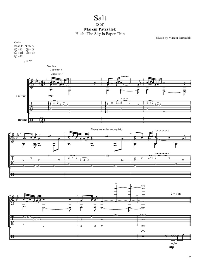 SALT - Marcin Patrzalek (Guitar Tab) | PDF | Celtic Musical Instruments | Musical Notation