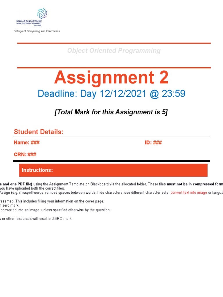 IT232-Assignment-2 Questions-OOP | PDF | Class (Computer Programming) | Array Data Type