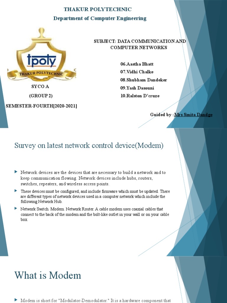 DCC Microproject Group 2 Presentation | PDF | Modem | Computer Network
