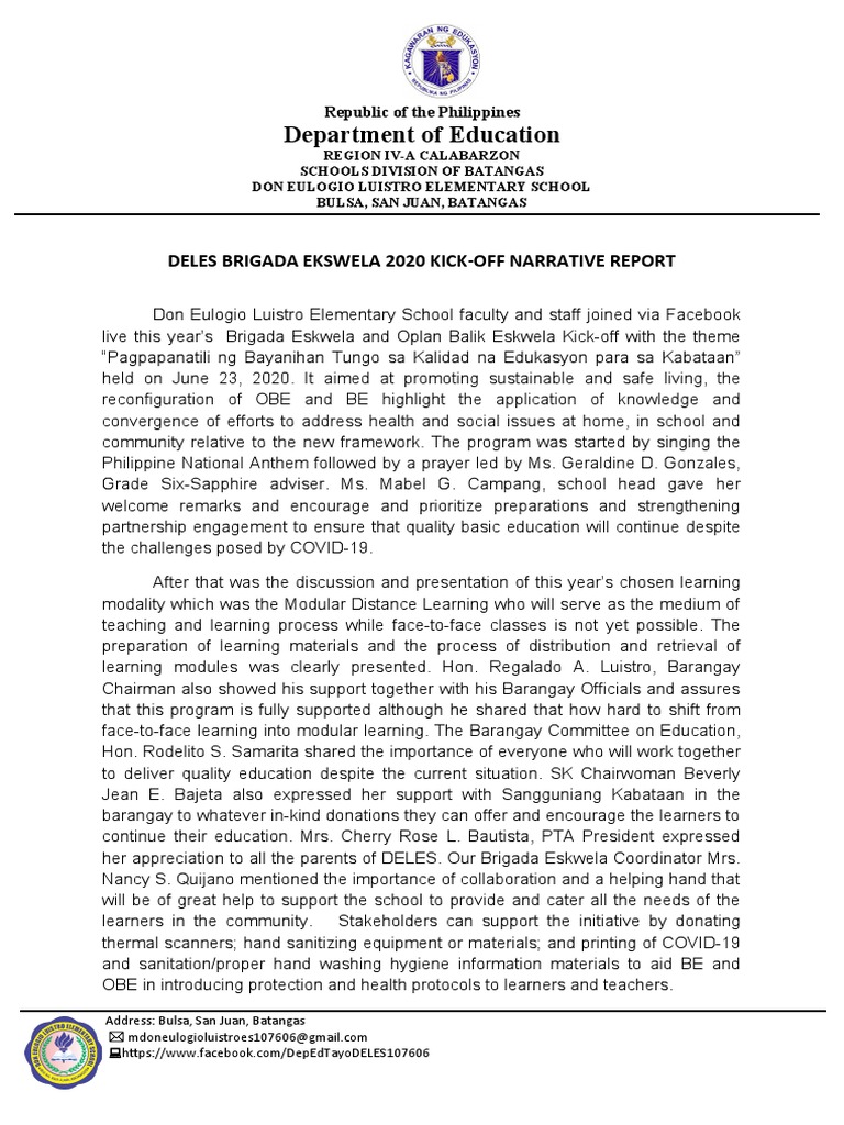 Brigada Kick Off Narrative | PDF