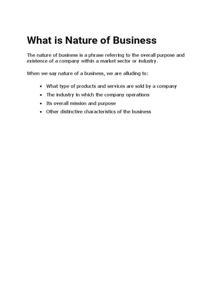 Understanding Nature of Business | PDF | Career & Growth | Business