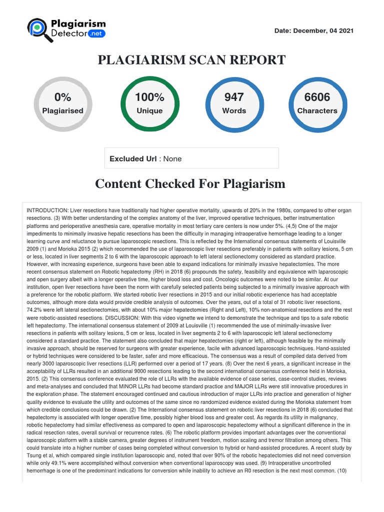 Plagiarism Scan Report: Plagiarised Unique Words Characters | PDF ...