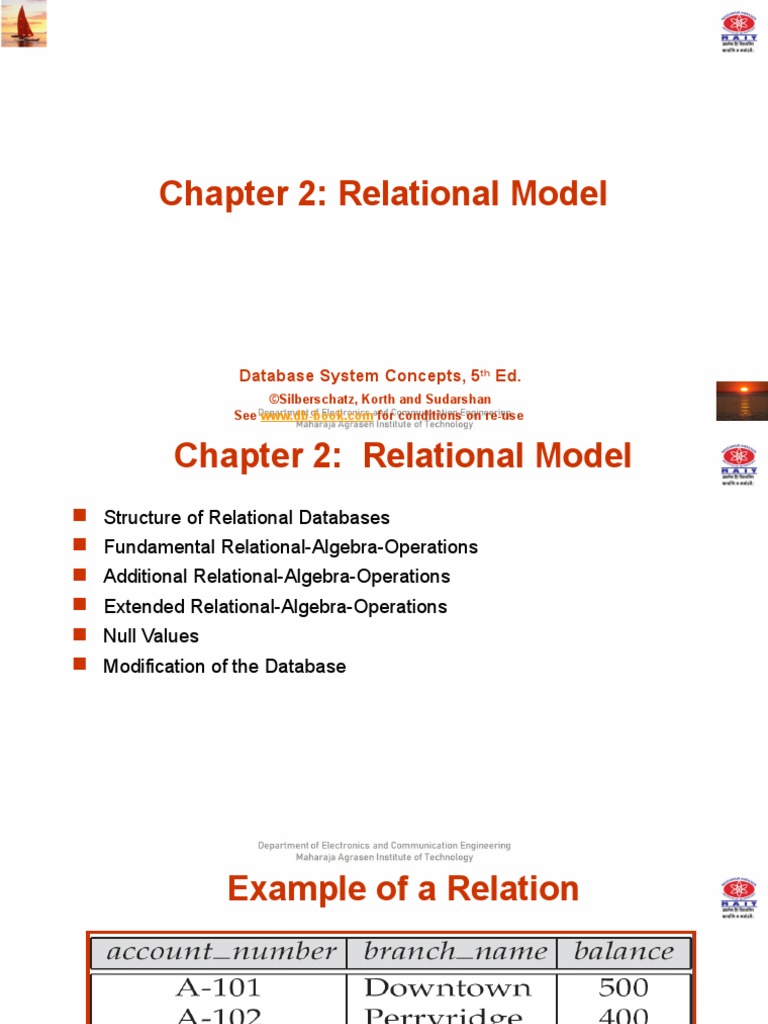 Chapter 2 Relational Model Database System Concepts 5 Ed Pdf Relational Model Data
