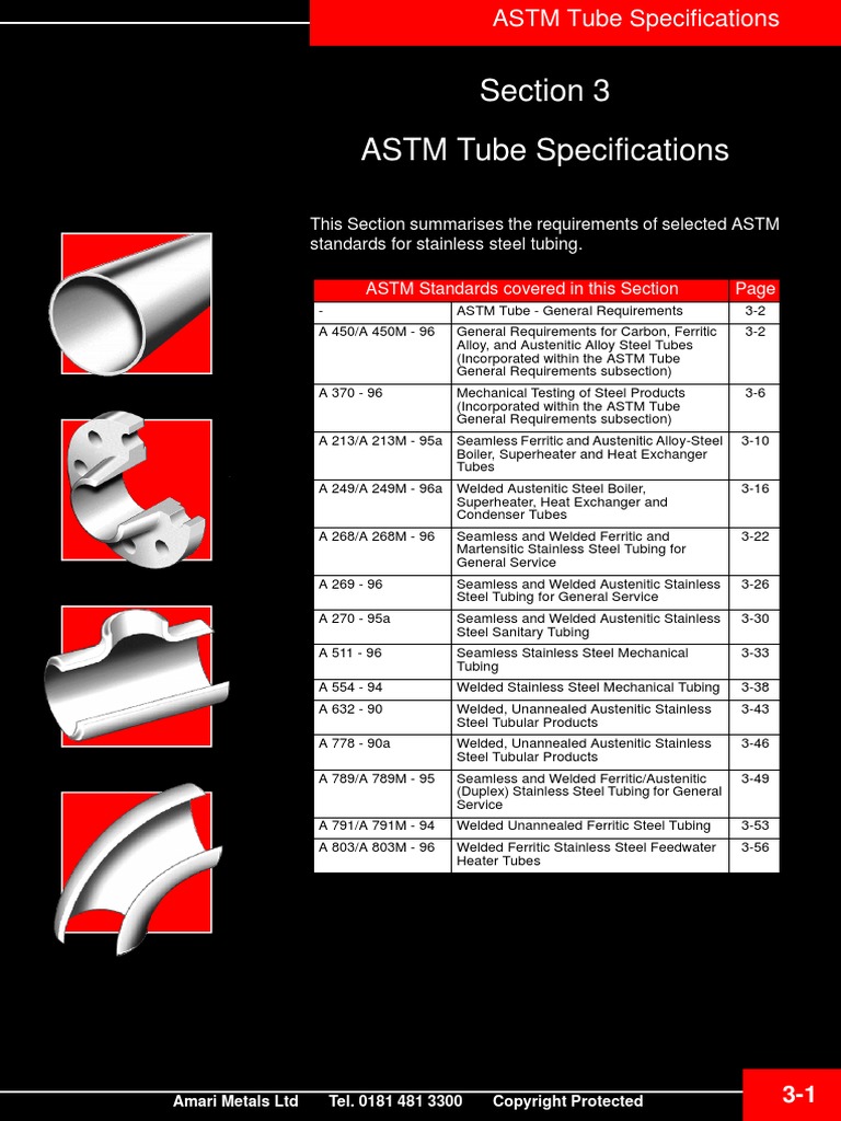 ASTM Tube Specifications | PDF | Pipe (Fluid Conveyance) | Heat Treating