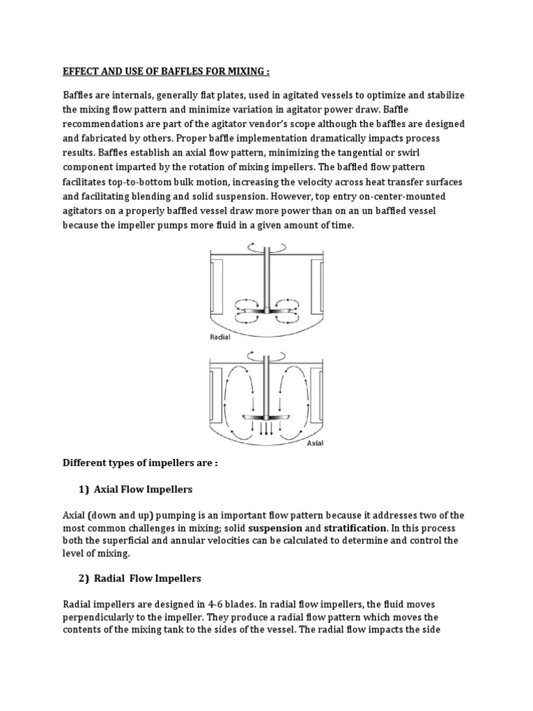 Effect and Use of Baffles For Mixing | PDF | Mechanical Engineering ...