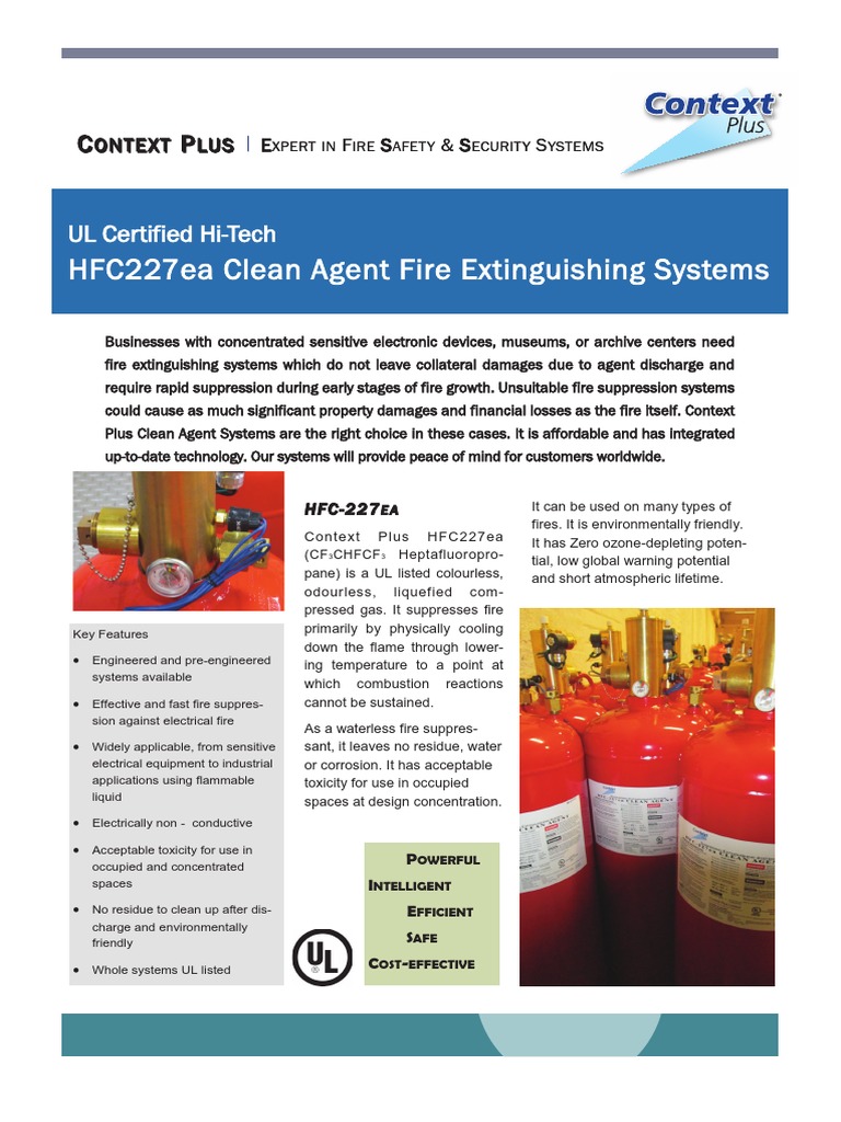 CONTEXT PLUS - HFC227ea Systems - SALES BROCHURE - 01-17 | PDF | Fires ...
