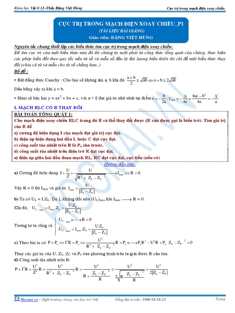 (123doc) - Bai-Toan-Cuc-Tri-Trong-Mach-Dien-Xoay-Chieu-Tai-Lieu-Vat-Ly-12-P1 | PDF