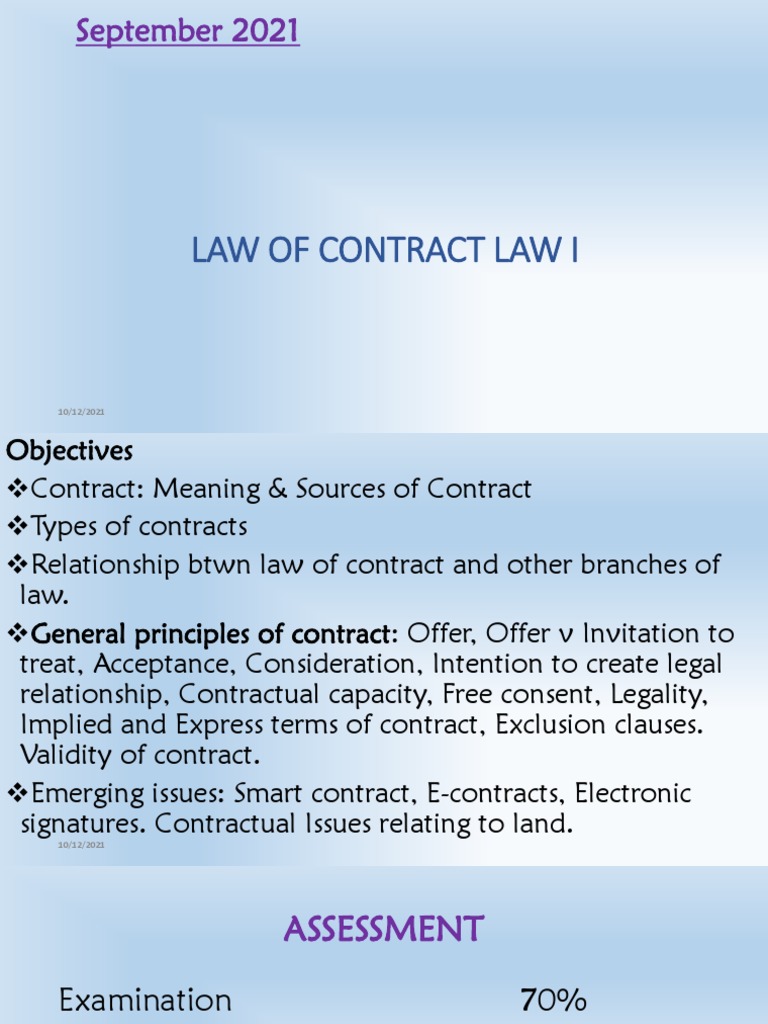 Contract Law Essentials | PDF | Offer And Acceptance | Legal Concepts