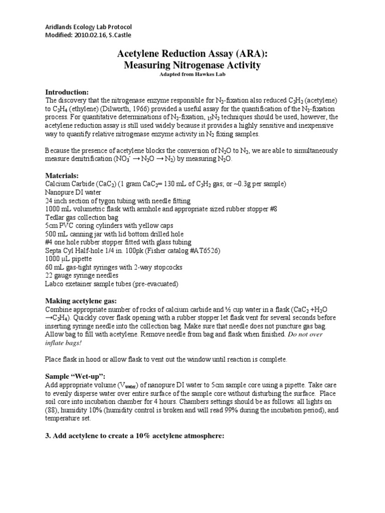 Acetylene Reduction Assay | Syringe | Chemistry